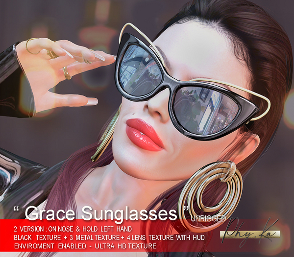 Second Life Marketplace - -[ Phy.Ka ]- 053/04 - Grace Sunglasses